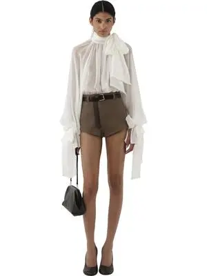 Arakii Silk Balloon Blouse - Off-white