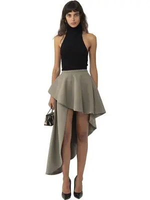 Arakii Asymmetrical Spiral Skirt - Greige