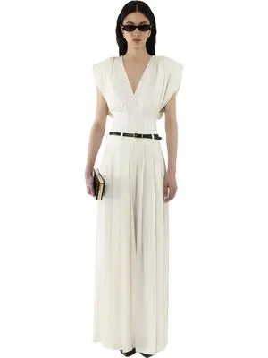 Arakii Pleated Silk Pants - Off-white