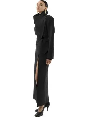 Arakii Asymmetric Pin Blazer - Dark Grey