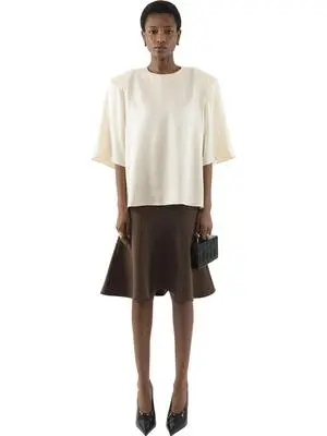 Arakii Boxy Silk Top - Champagne