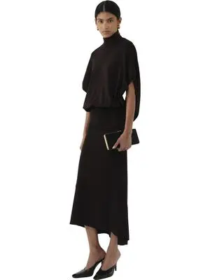 Arakii Mist Midi Dress Dark Brown