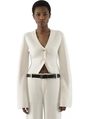 Arakii Tight Waist Cardigan - Off-white