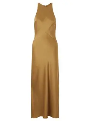 BLAZÉ MILANO Novalis Crepe Midi Dress - Gold