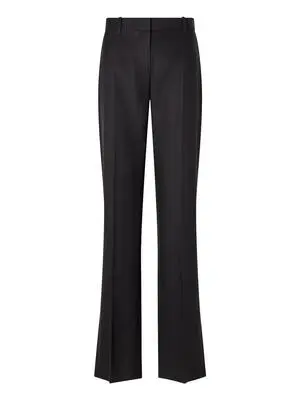 HEIRLOME Petula Pleated Silk-twill Straight-leg Pants - Black