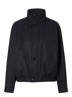 NILI LOTAN Klaire Cotton-blend Shell Jacket - Black