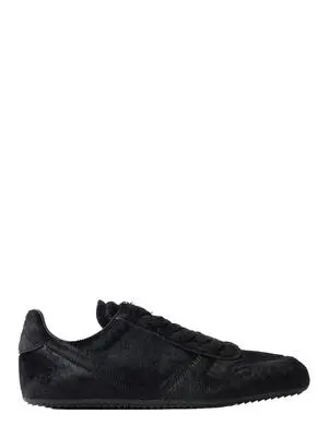 Rick Owens Minimal Sneaks Calf-hair And Leather Sneakers - Black
