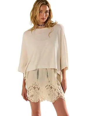 We The Free Boxy Crew-neck Silk Tee - Tea