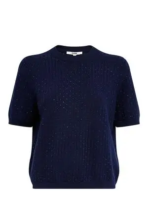 Maje Wool-blend Embellished Sweater - Blue