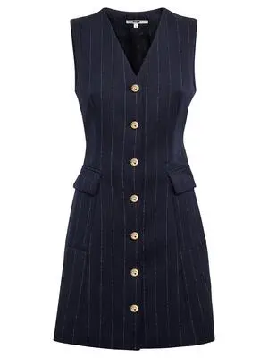Maje Striped Waistcoat Mini Dress - Blue