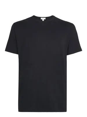 Sunspel Stretch-tencel T-shirt Black