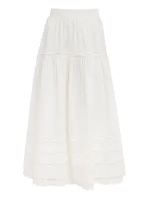 DÔEN Organic Cotton Sebastiane Midi Skirt - White