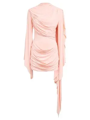DE LA VALI Draped Perisa Mini Dress - Pink
