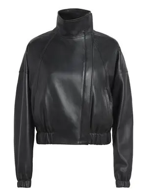 Vince Asymmetric Lambskin Jacket - Black