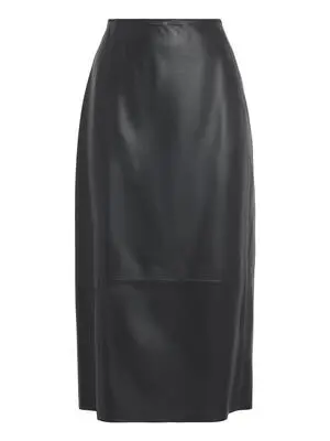 Vince Lambskin Midi Skirt - Black