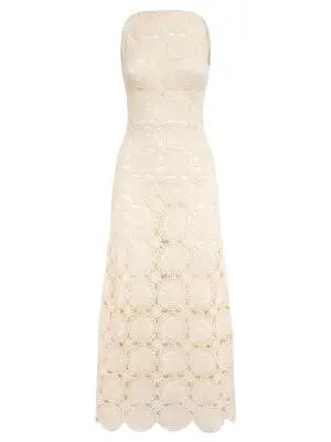 Escvdo Siula Crochet Maxi Dress - White