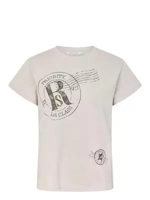 RABENS SALONER Logo-print Crew-neck T-shirt - Neutrals