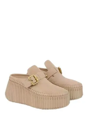 Chloé Nama Wedge Mules - Neutrals