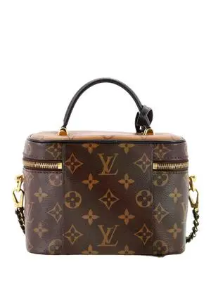LOUIS VUITTON Vanity Handbag Reverse Monogram Canvas Pm Satchel Brown