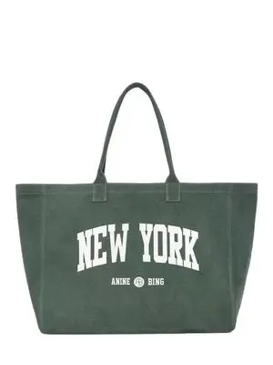 ANINE BING Leo Canvas Tote - Green