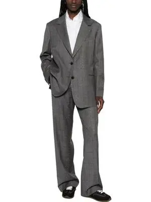 Sandro Rhinestone-embellished Checked Trousers - Grey