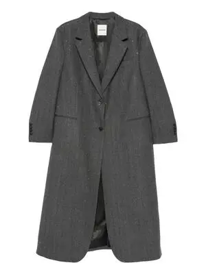 Sandro Rhinestone-embellished Herringbone Coat - Grey