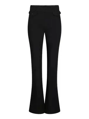 ROTATE BY BIRGER CHRISTENSEN Lace-trim Flared Trousers - Black