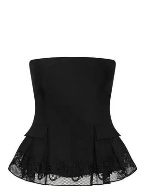 ROTATE BY BIRGER CHRISTENSEN Peplum Bustier Top - Black