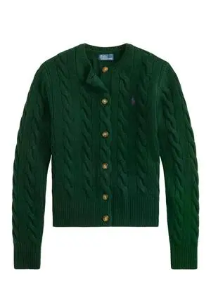 Polo Ralph Lauren Pony-embroidered Cable-knit Cardigan - Green