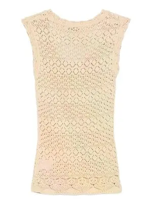 Dolce & Gabbana 2000s Crochet Sleeveless Tank Top - Neutrals