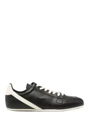 Rick Owens Lace-up Fastening Leather Sneakers - Black