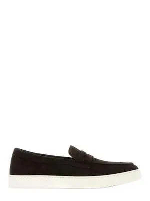 DOUCAL'S Suede Slip-on Loafers - Brown