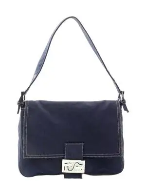 Fendi 2000-2010 Canvas Ff Marble Mamma Forever Shoulder Bag - Blue