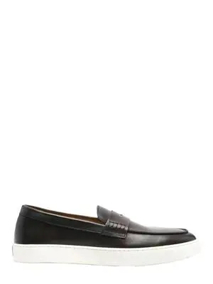 DOUCAL'S Penny-slot Leather Loafers - Brown