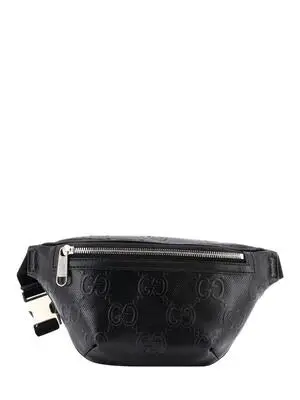 Gucci Gg Embossed Perforated Leather Small Belt Bag - Black