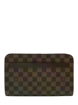 LOUIS VUITTON 2009 Damier Ebene Saint Louis Pochette Clutch Bag - Brown