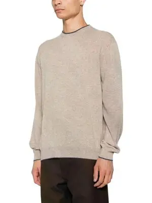 Paul & Shark Long-sleeve Contrast-trim Sweater - Neutrals
