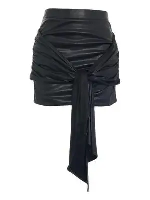 Elisabetta Franchi Ruched Tie-front Mini Skirt - Black