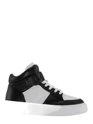 GANNI Sporty Logo-strap High-top Sneakers - Black