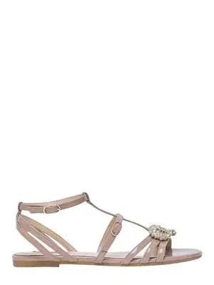 Liu Jo Crystal-embellished Patent Leather Sandals - Neutrals