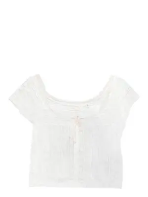 DÔEN Greta Lace-trim Top - White