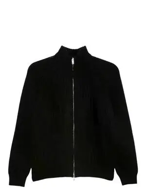 BASE Zip-fastening Cardigan - Black