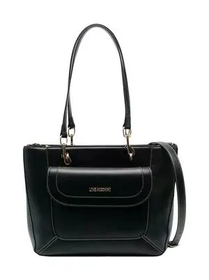 Moschino Leather Top-handle Tote Bag - Black