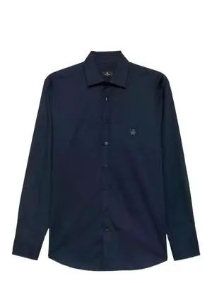 Etro Logo-embroidered Button-down Shirt - Blue