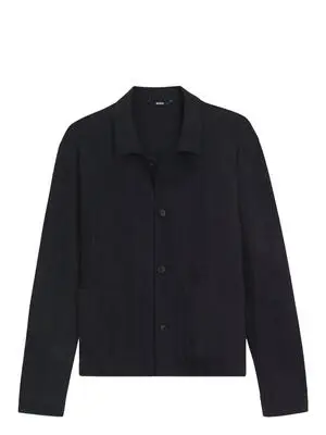BOSS Textured Button-up Shirt Jacket - Black