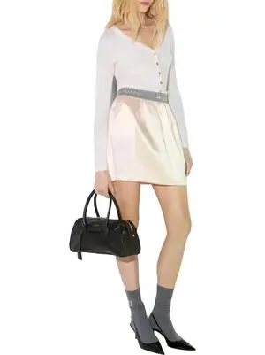 Elisabetta Franchi Silk Gazar Miniskirt - Pink