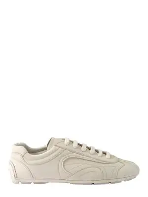 Prada Montecarlo Re-edition 2005 Topstitched Leather Sneakers - Neutrals