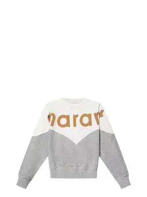 MARANT ETOILE Logo-print Colour-block Sweatshirt - Grey