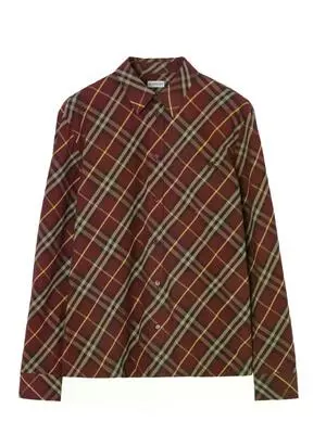 Burberry Classic-fit Check Cotton Shirt - Red