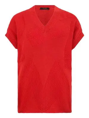 MOORER V-neck Knitted Sweater - Red